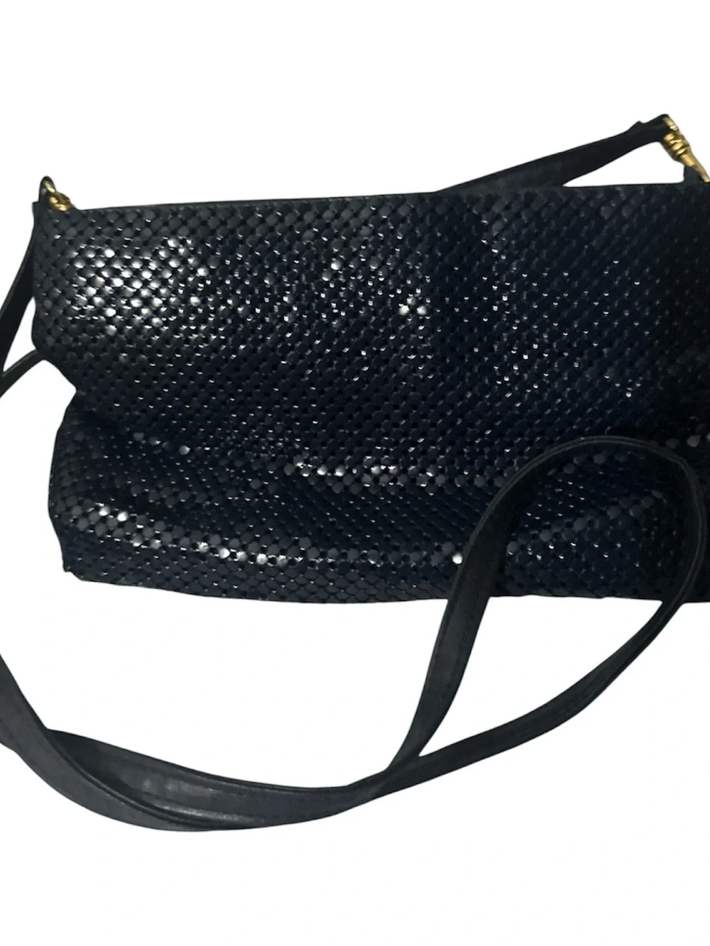 Whiting & Davis | Bags | Whiting Davis Blue Woven Crossbody Bag With ...